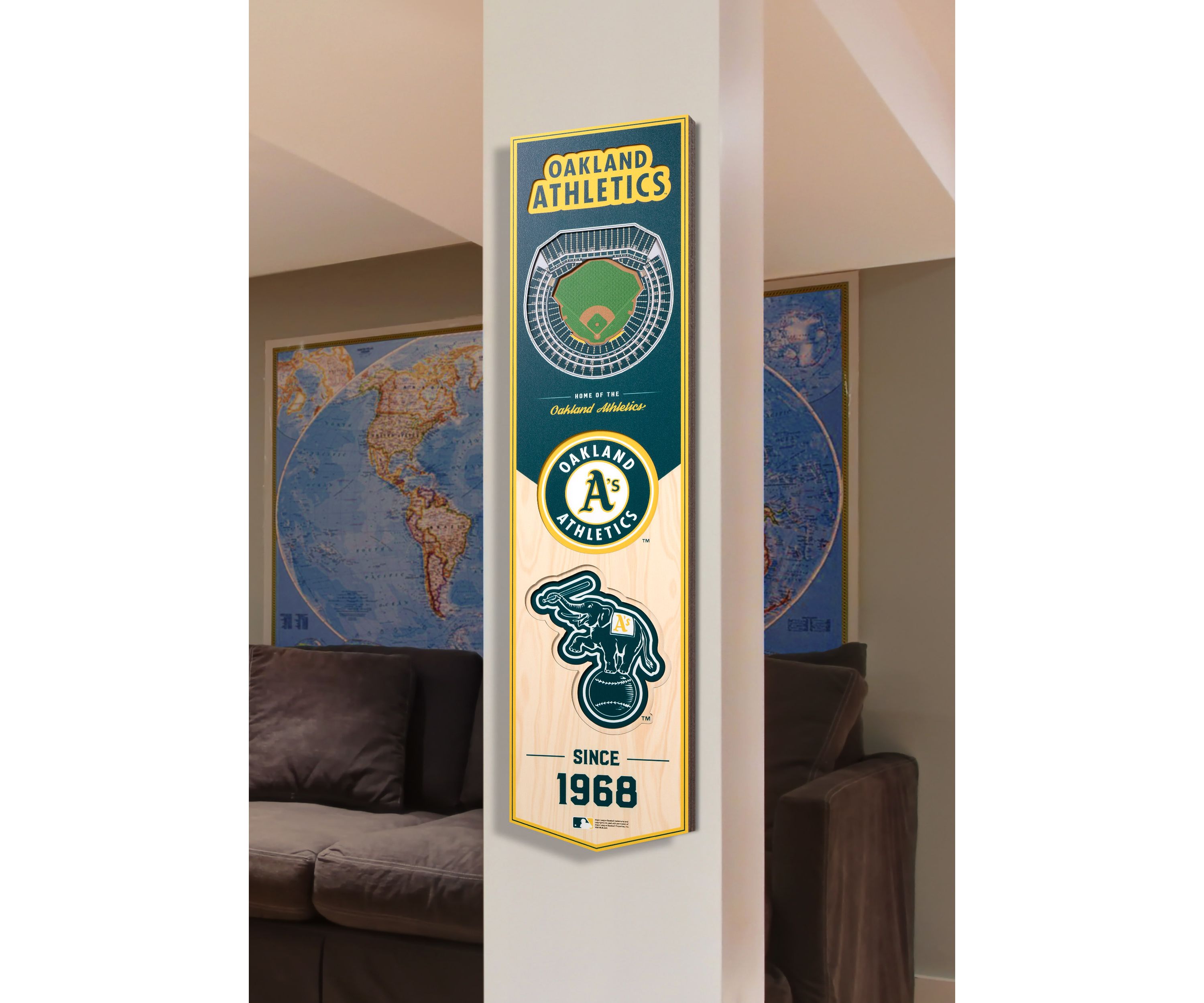 YouTheFan YouTheFan MLB Oakland Athletics 3D Stadium 8x32 Banner ...