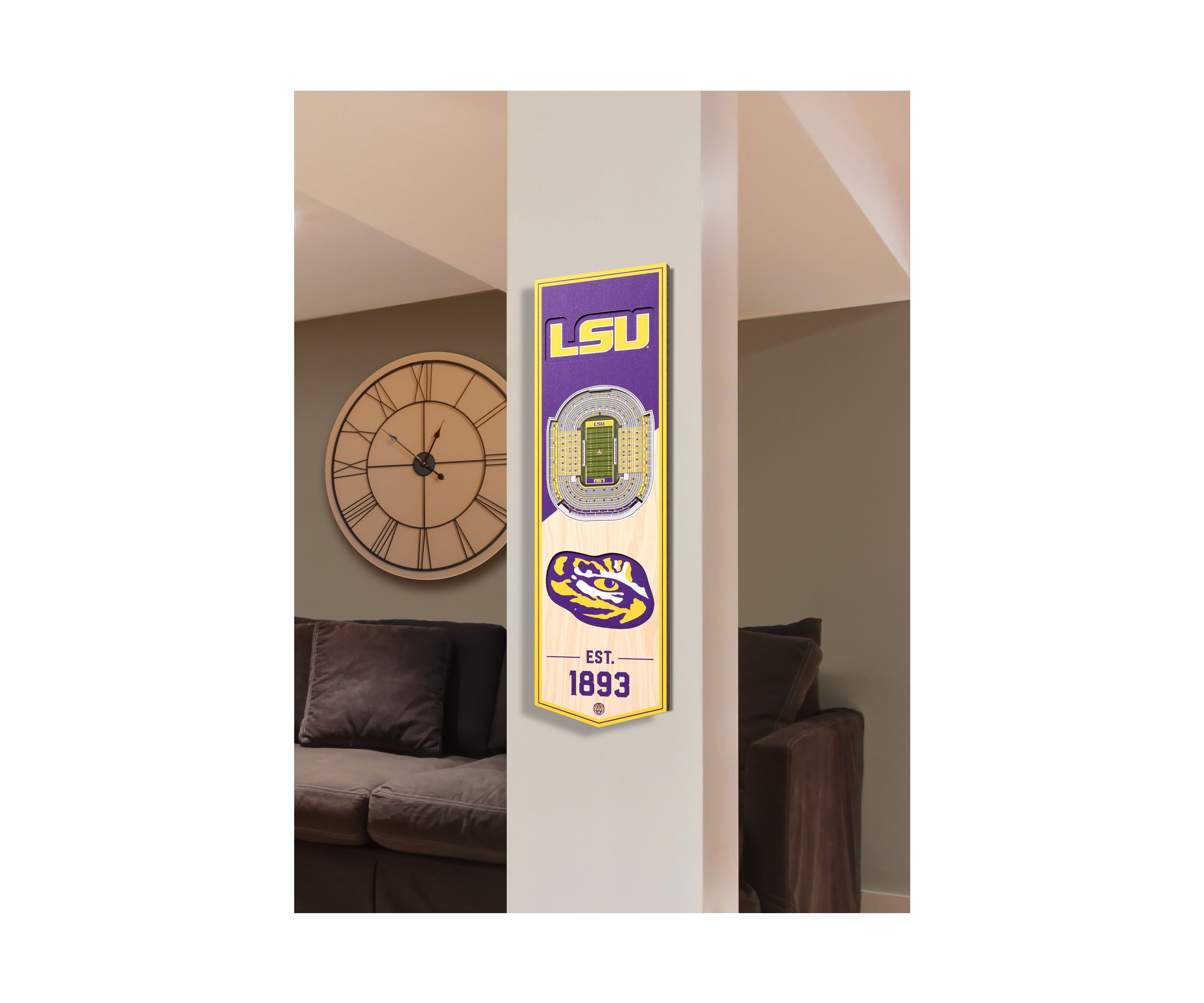 YouTheFan YouTheFan NCAA LSU Tigers 3D Stadium 6x19 Banner - Tiger ...