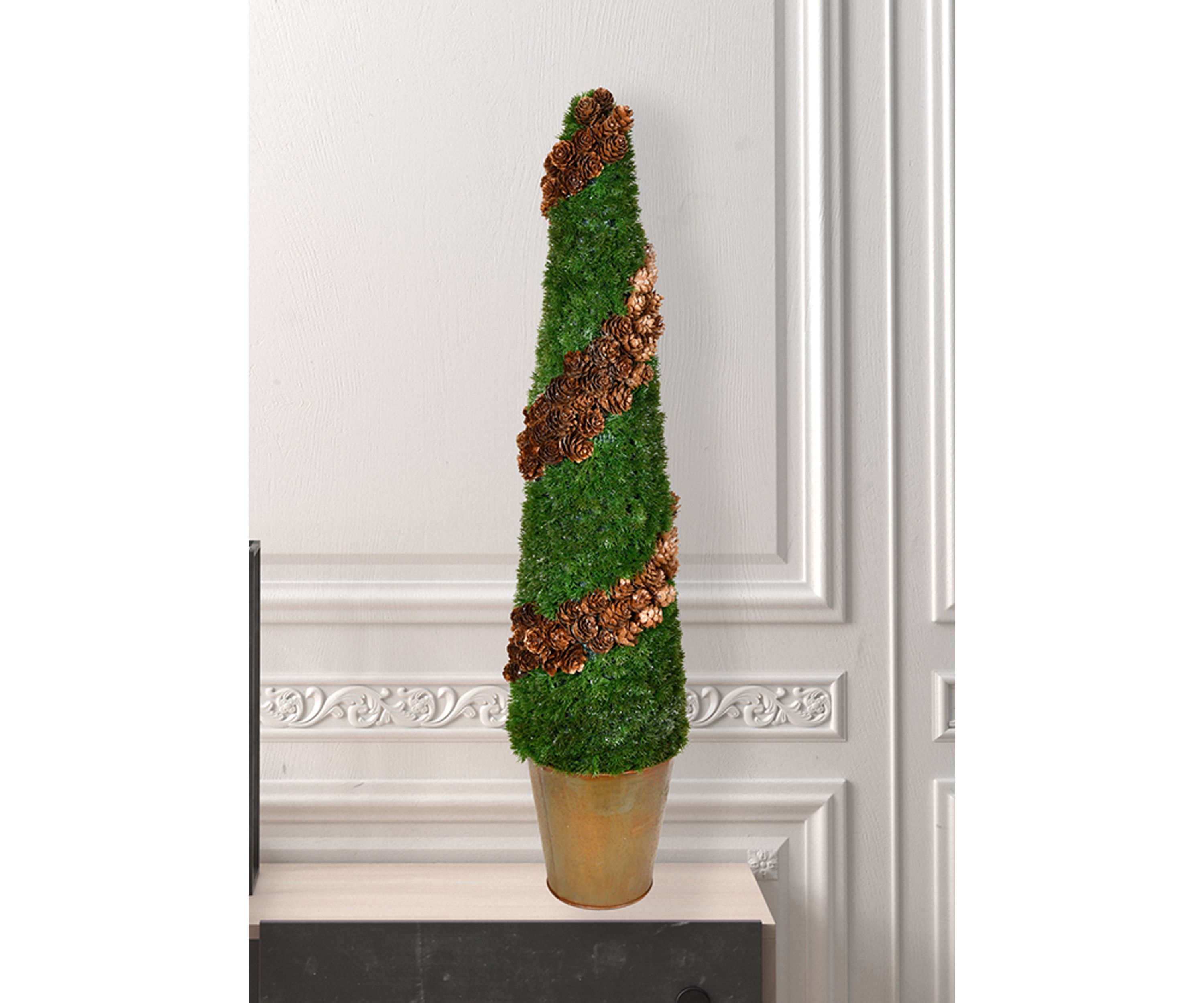 Vickerman Cone Shape Cedar Tree in Rustic Tin Pot | Belk