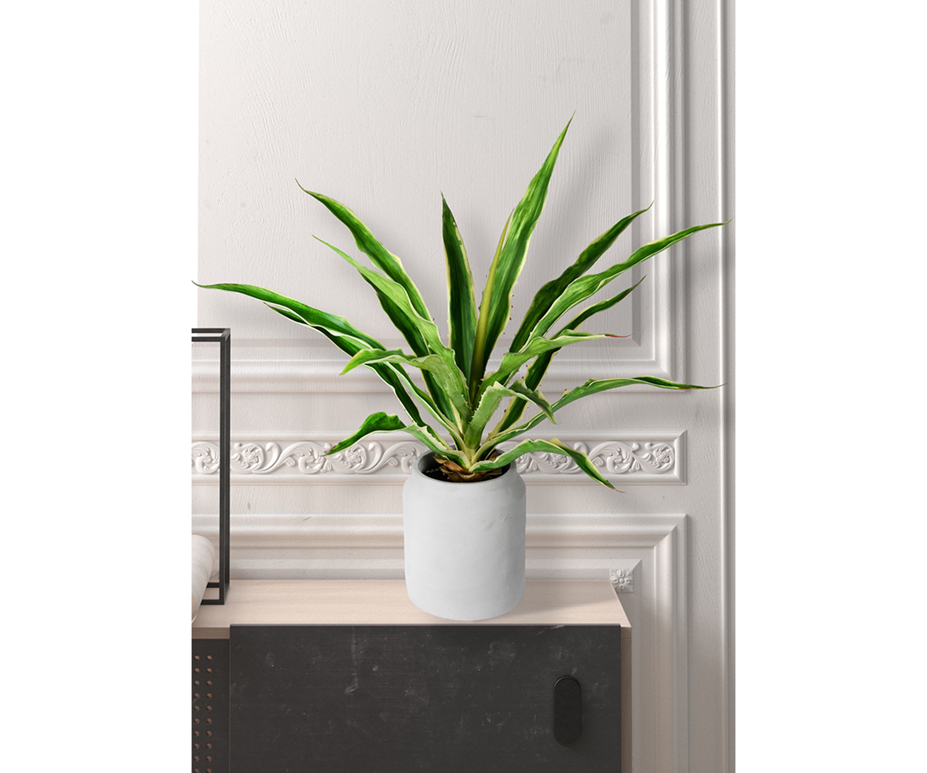 Vickerman Potted Yucca Plant in Classic White Ceramic Pot | Belk