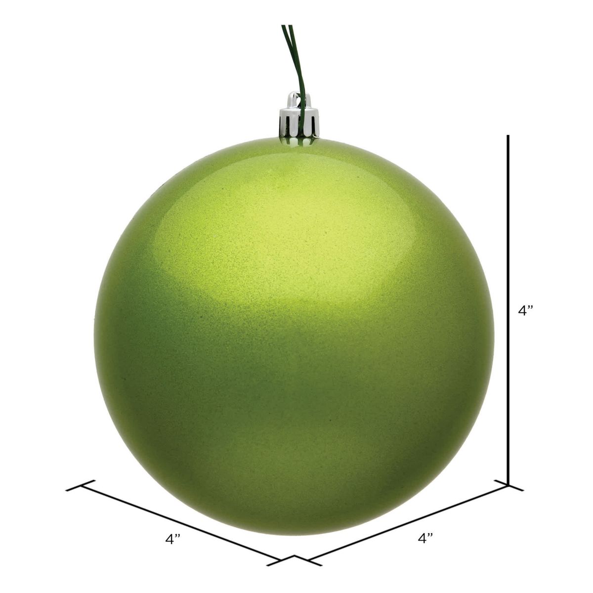 Vickerman Vickerman 4" Lime Candy Ball Ornament, 6 per Bag | Belk