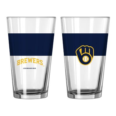 Logo Brands MLB Milwaukee Brewers 16oz Colorblock Pint Glass | belk