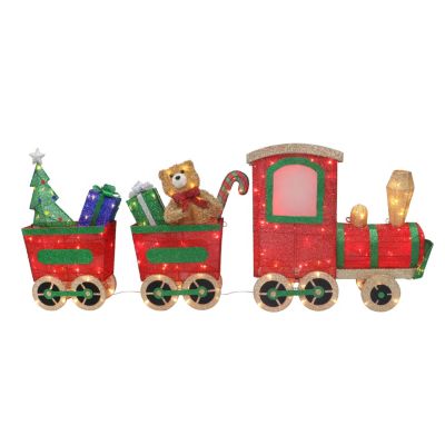 Puleo International Lighted Outdoor Wire Frame Train with Presents | Belk