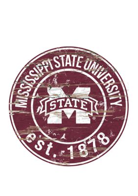 Fan Creations NCAA Mississippi State Bulldogs Distressed Round Sign | belk