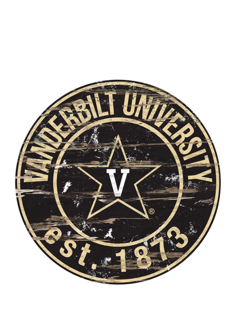 Fan Creations NCAA Vanderbilt University Commodores Distressed Round ...