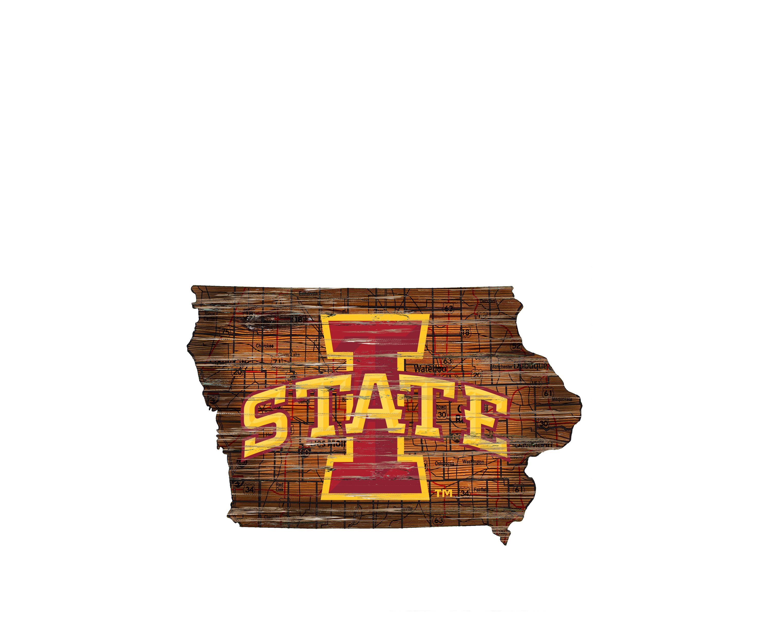 Fan Creations NCAA Iowa State Sycamores Distressed State with Logo | Belk