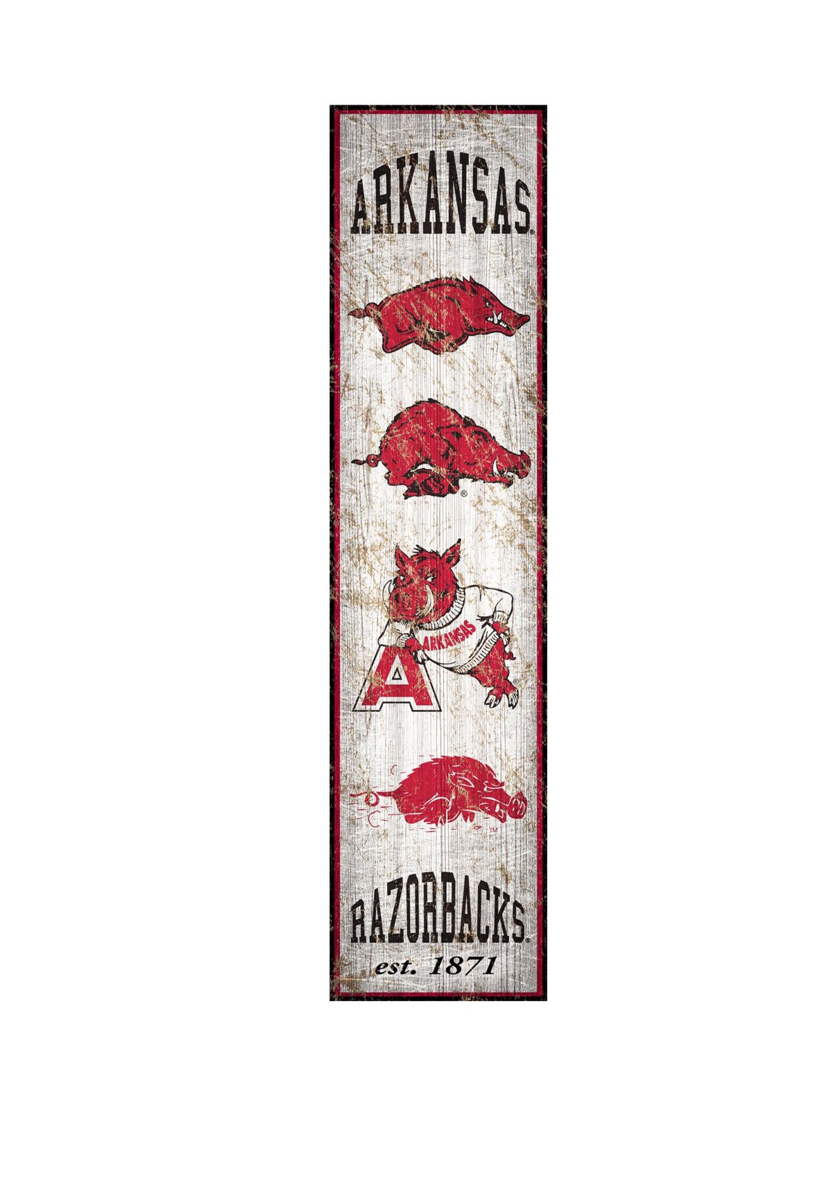 Fan Creations NCAA Arkansas Razorbacks 6 in x 24 in Heritage Vertical ...