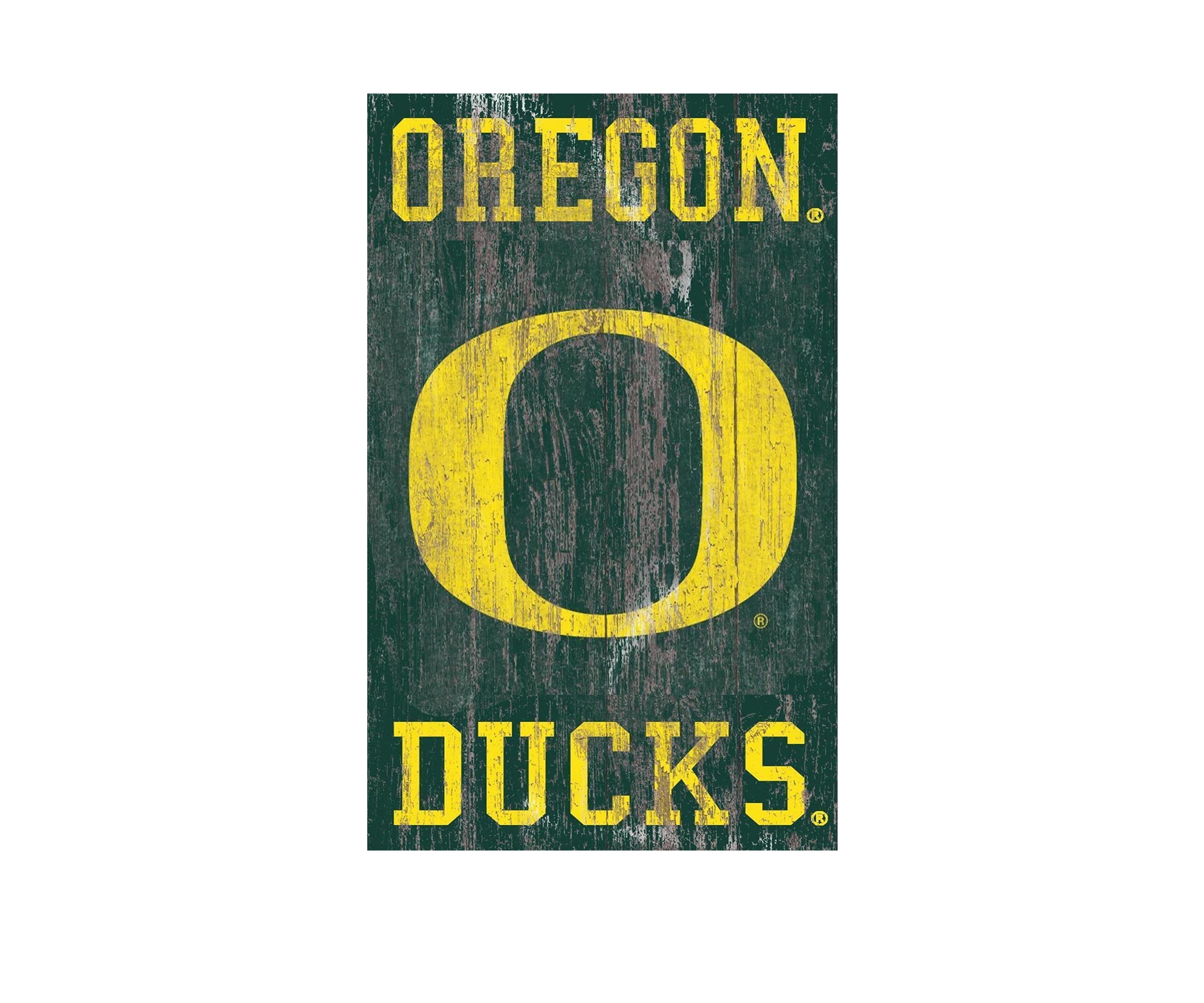 Fan Creations NCAA Oregon Ducks 11 in x 19 in Heritage Distressed Logo ...