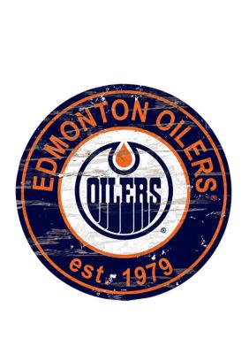 Fan Creations NHL Edmonton Oilers Distressed Round Sign | belk