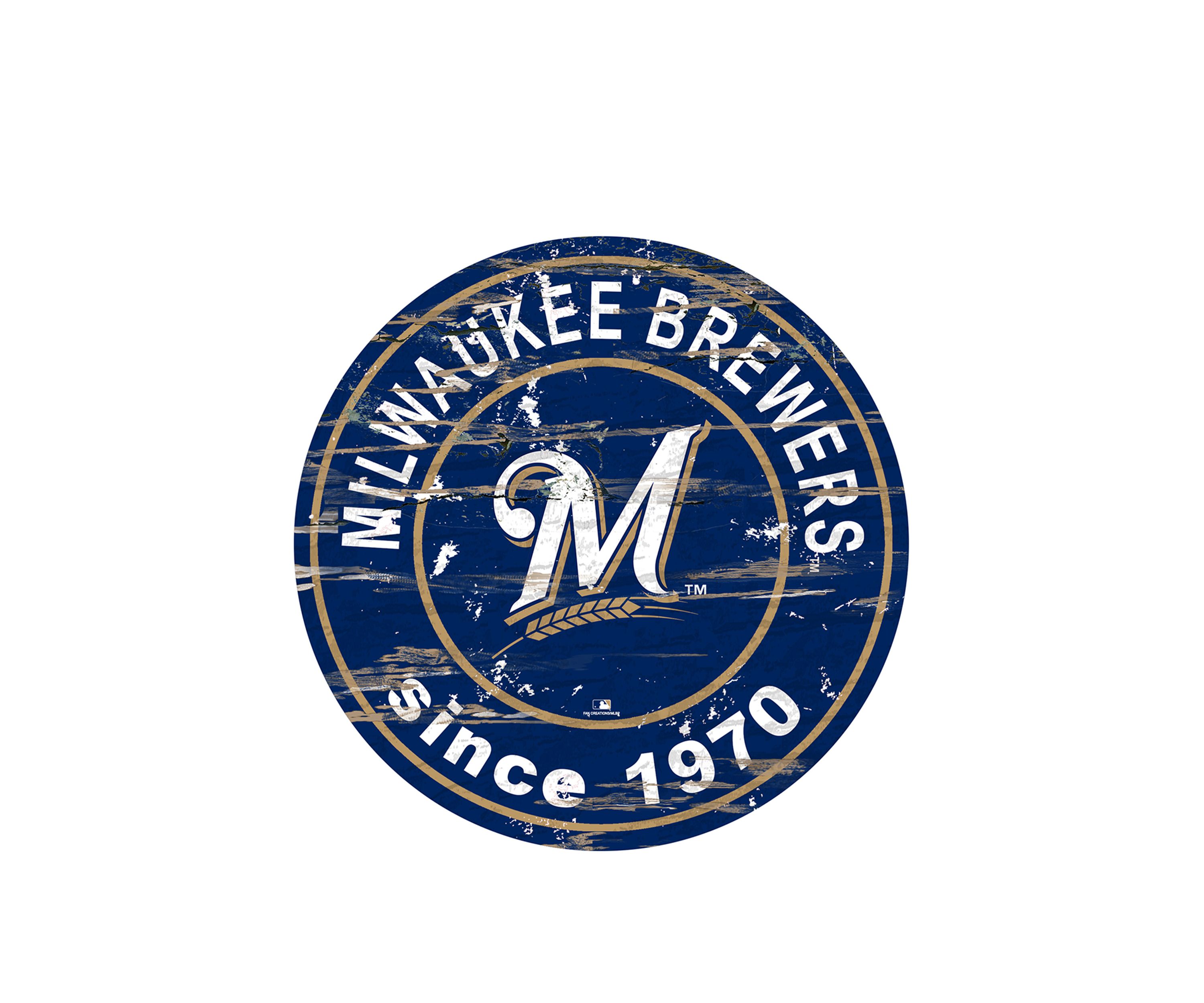 MLB Milwaukee Brewers 24 Inch Established Date Round Sign