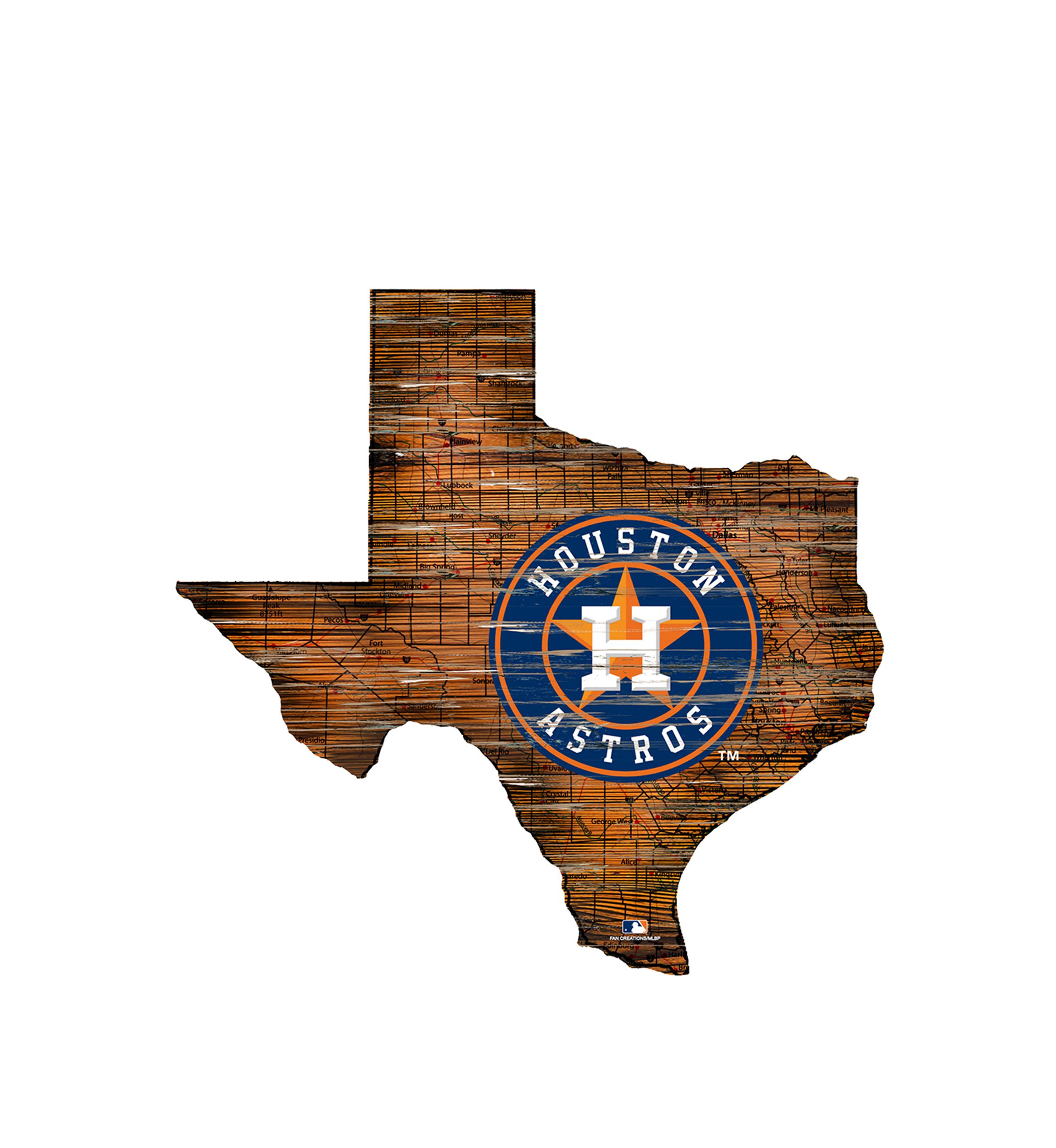 Fan Creations MLB Houston Astros 24in. Distressed State w/Logo Sign | Belk