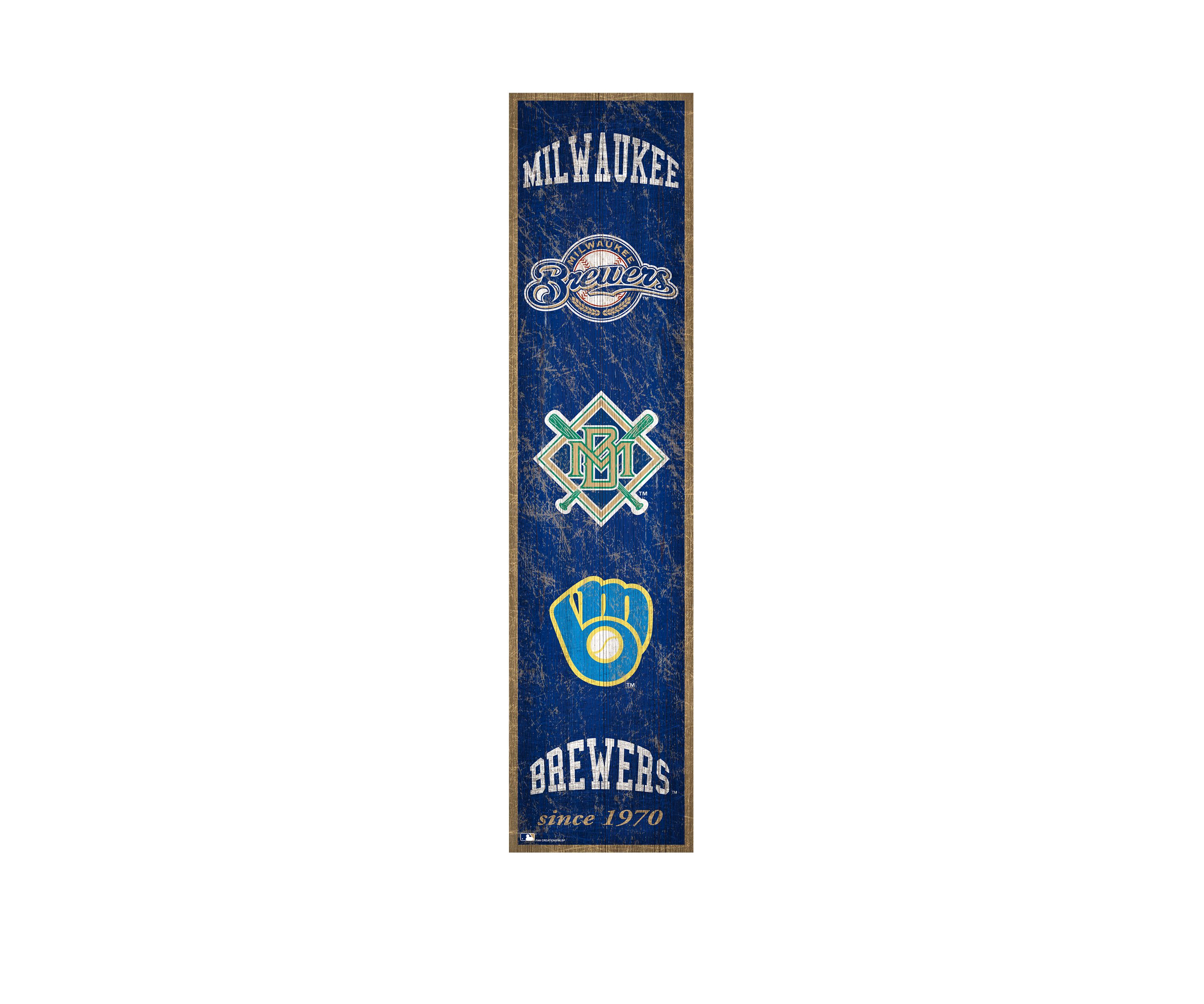 Fan Creations MLB Milwaukee Brewers 6 in x 24 in Heritage Banner Sign ...