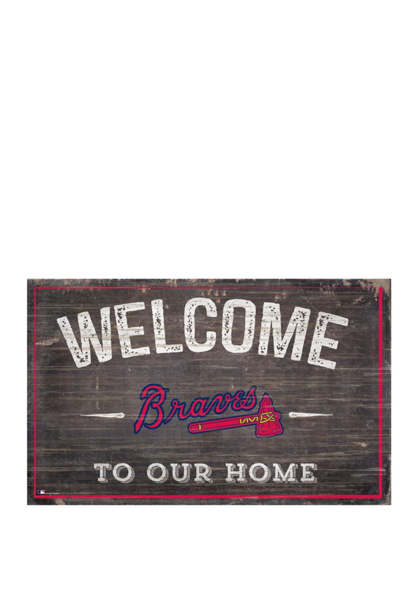 Fan Creations MLB Atlanta Braves 11 in x 19 in Welcome to our Home Sign ...