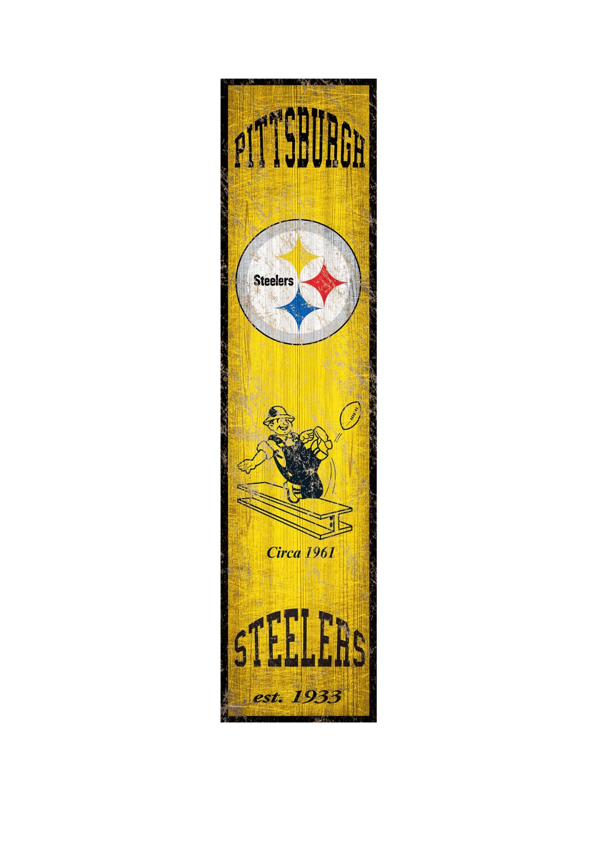 Fan Creations NFL Pittsburgh Steelers 6 in x 24 in Heritage Banner ...