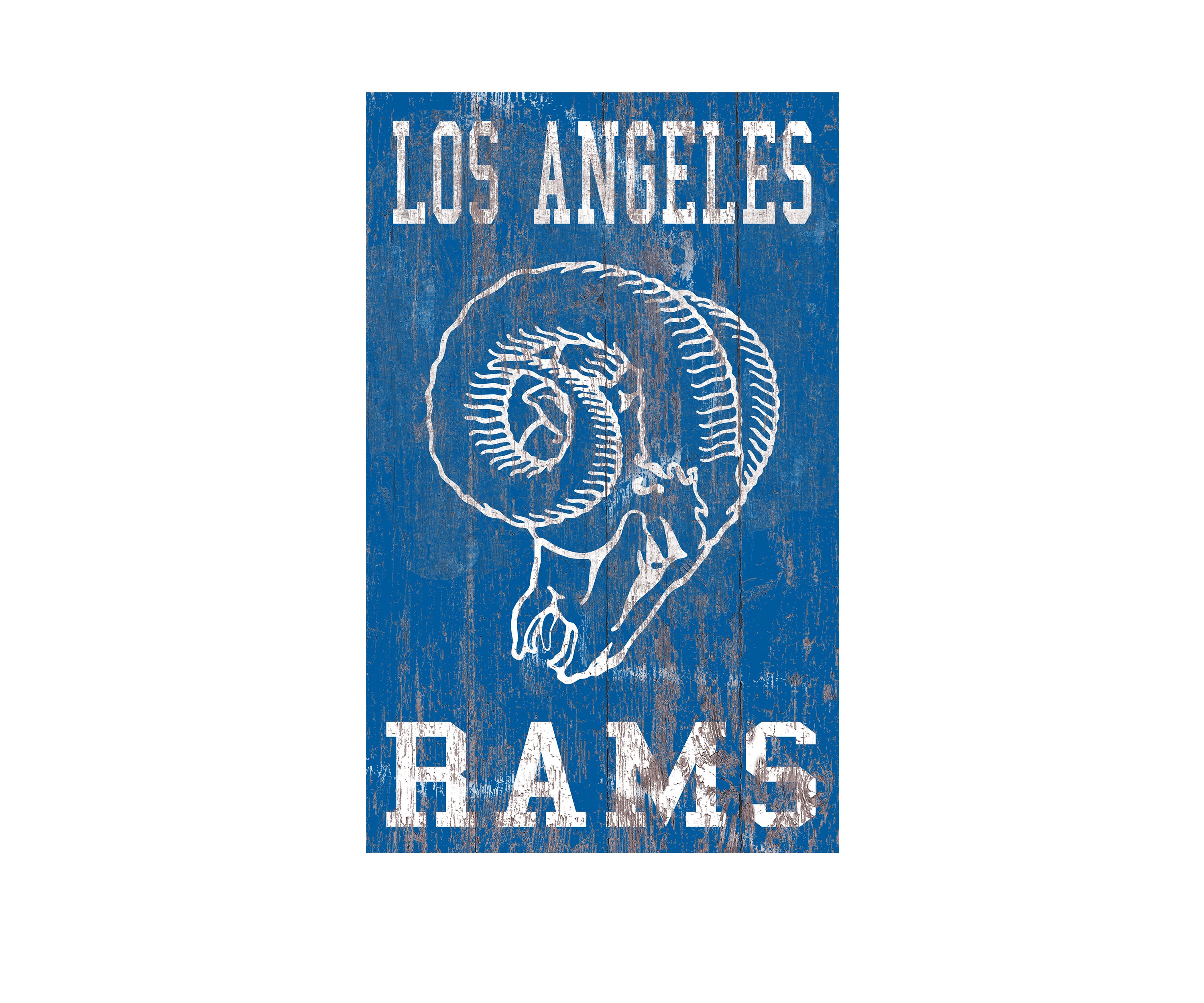 Fan Creations NFL LA Rams 11 in x 19 in Heritage Distressed Logo Sign ...