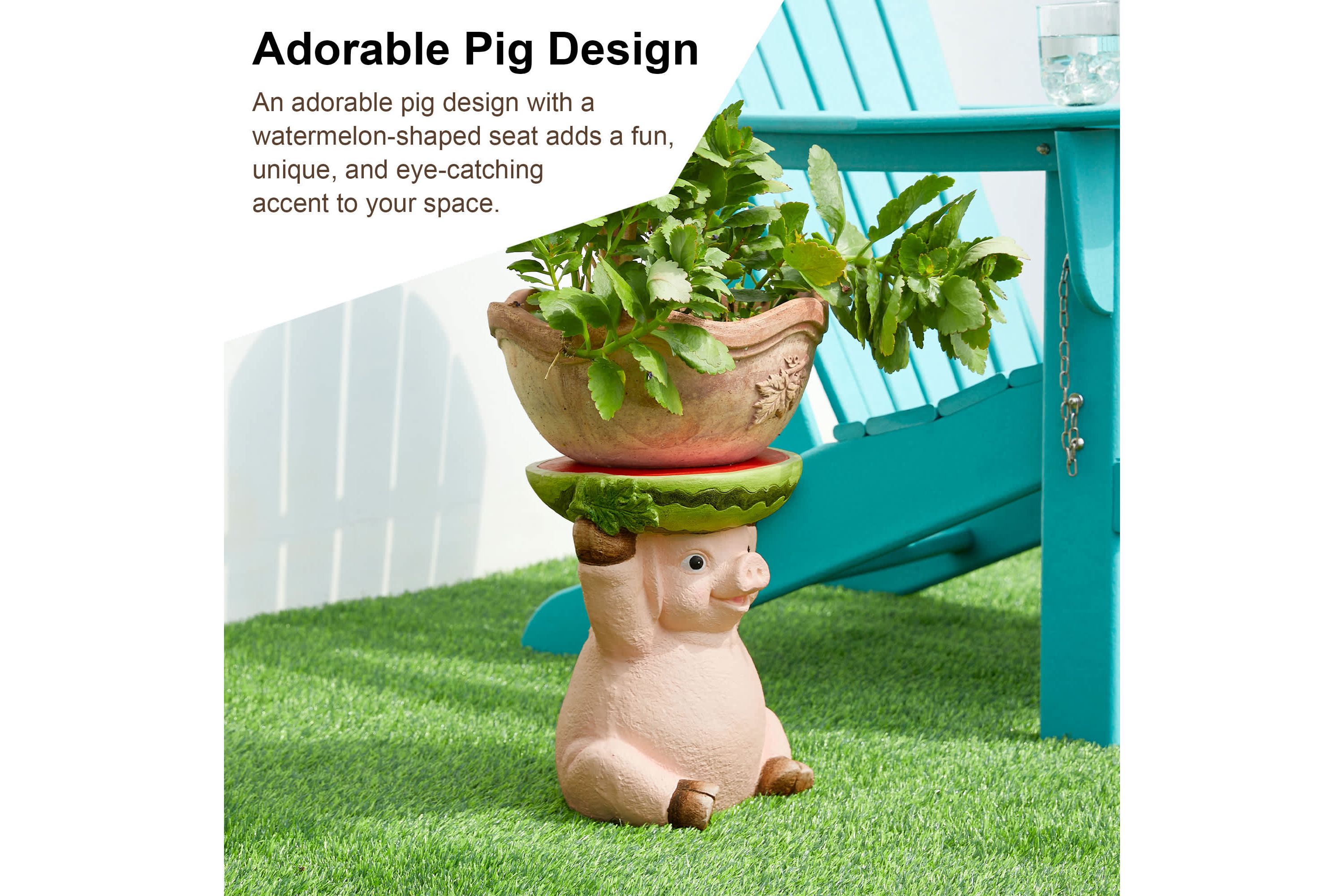 Glitzhome 19"H Multi-functional MGO Frog and Lotus Faux Concrete Garden ...