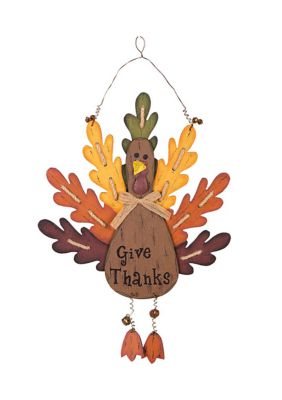 Glitzhome Burlap/Wooden Turkey Wall Decor | Belk