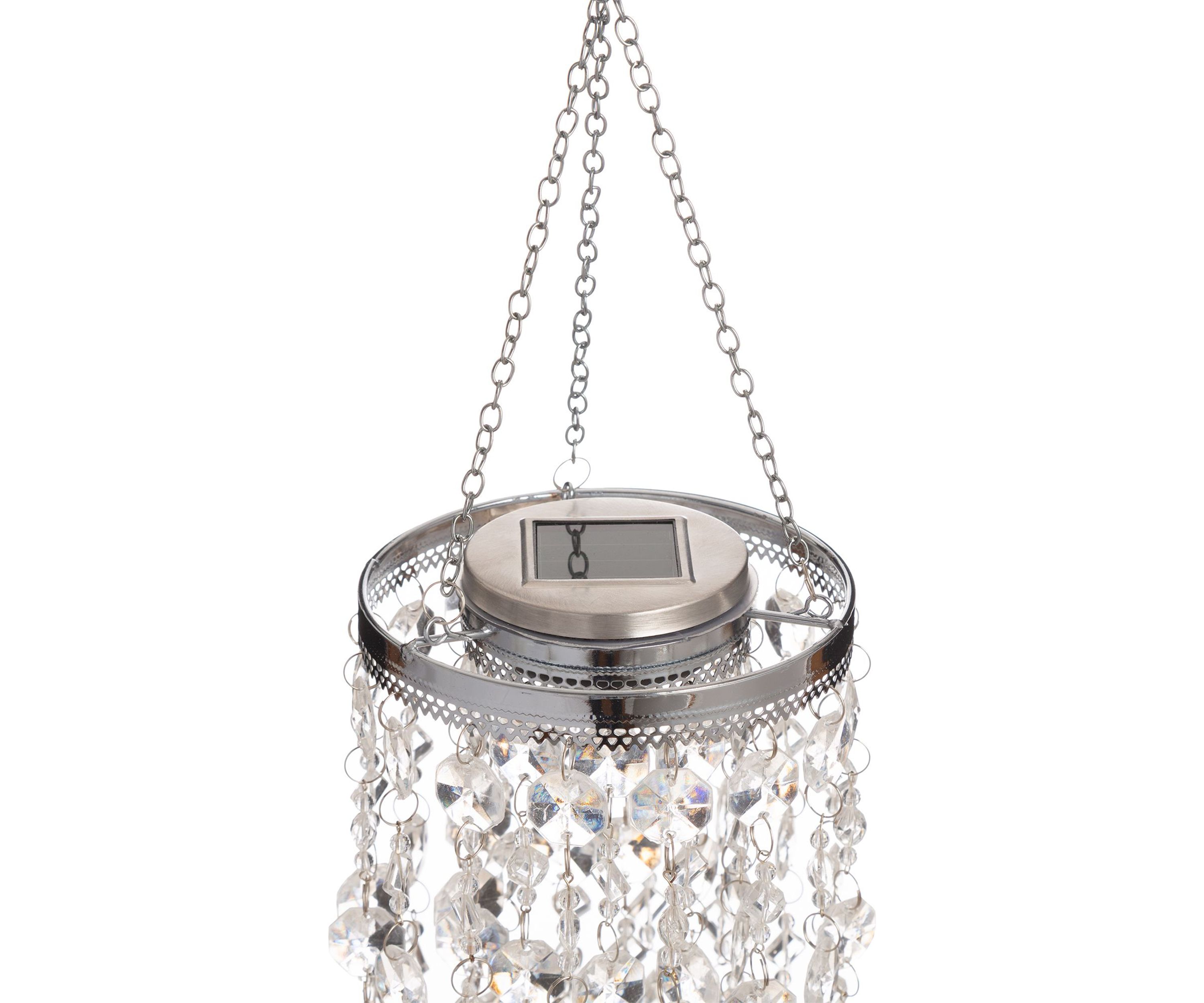 Glitzhome Solar Lighted Hanging Décor with Transparent Acrylic Jewel ...