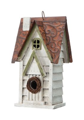Glitzhome Retro Solid Wood Cottage Birdhouse | Belk