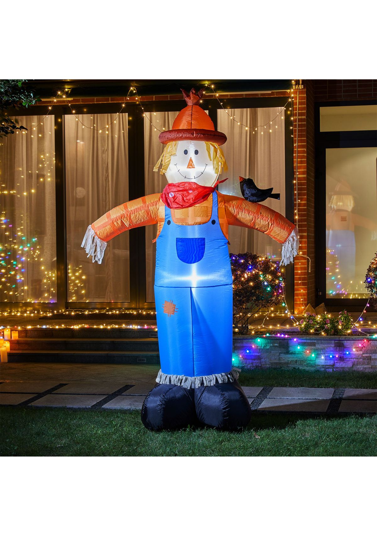 Glitzhome Lighted Inflatable Scarecrow Décor | Belk