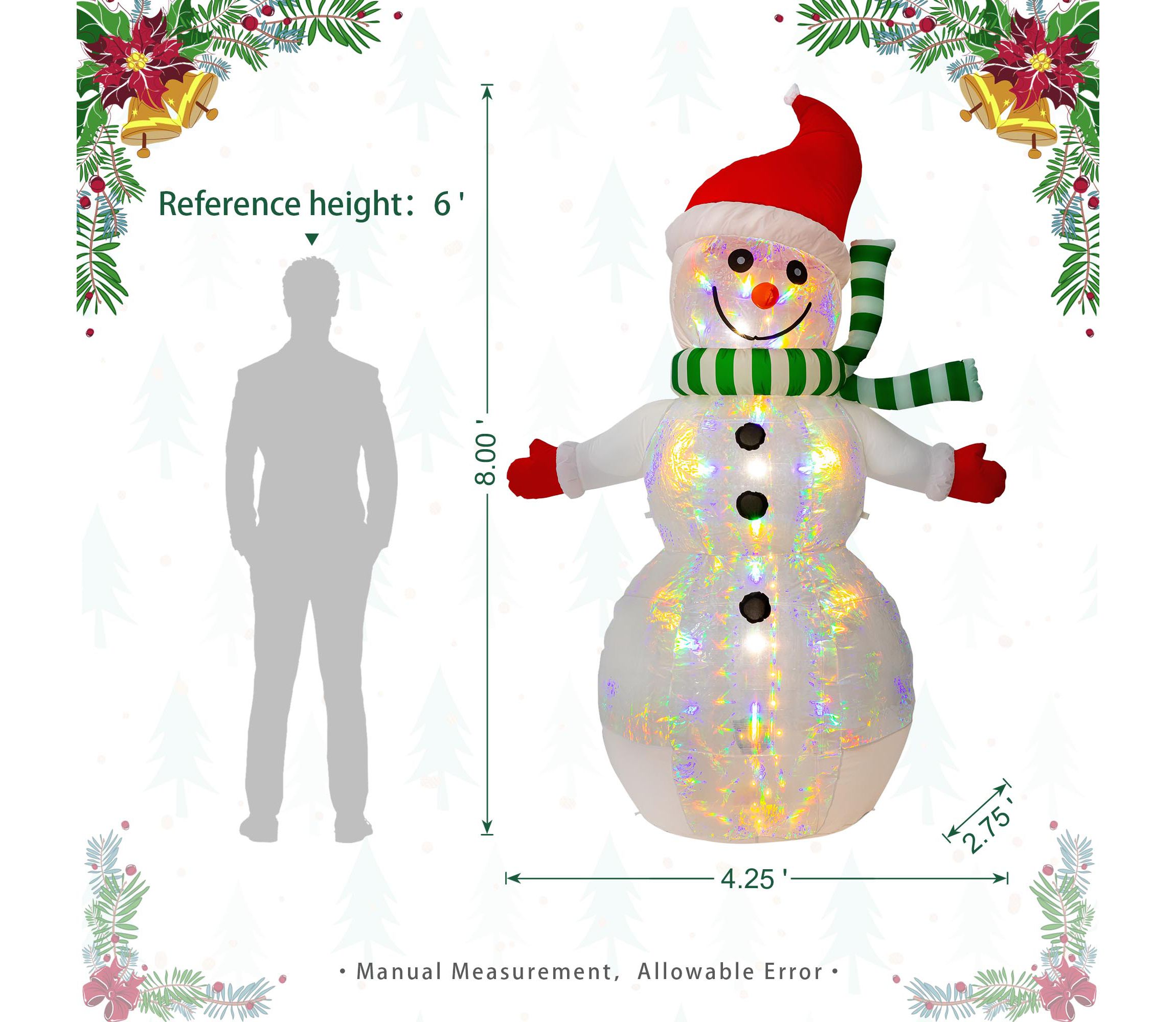 Glitzhome 8FT Lighted Inflatable Icy Snowman Decor | Belk