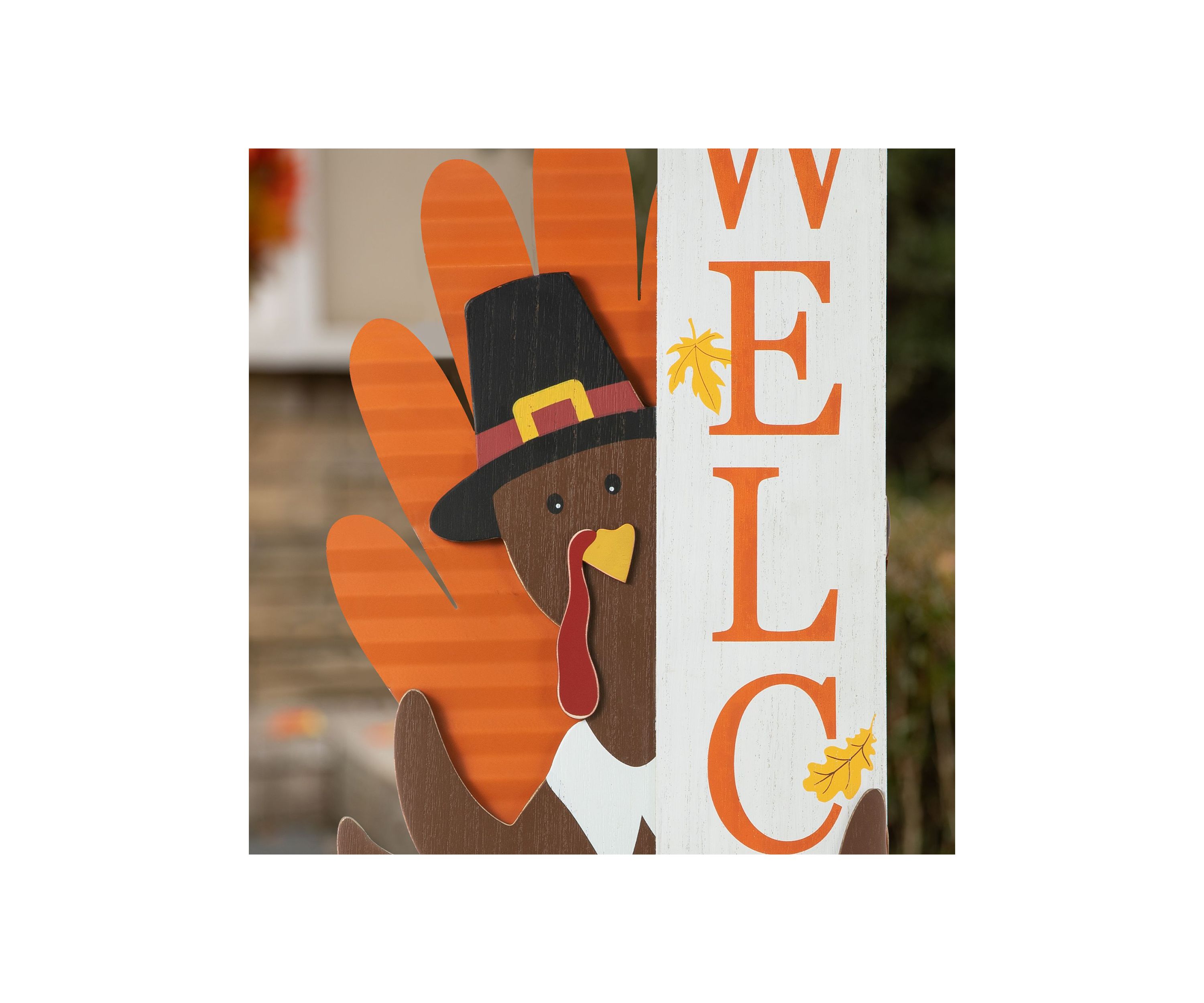 Glitzhome Thanksgiving Wooden Turkey Welcome Porch Decor | Belk