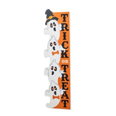 Glitzhome 42"H Lighted Halloween Wood Stacked Ghost with "Trick or ...