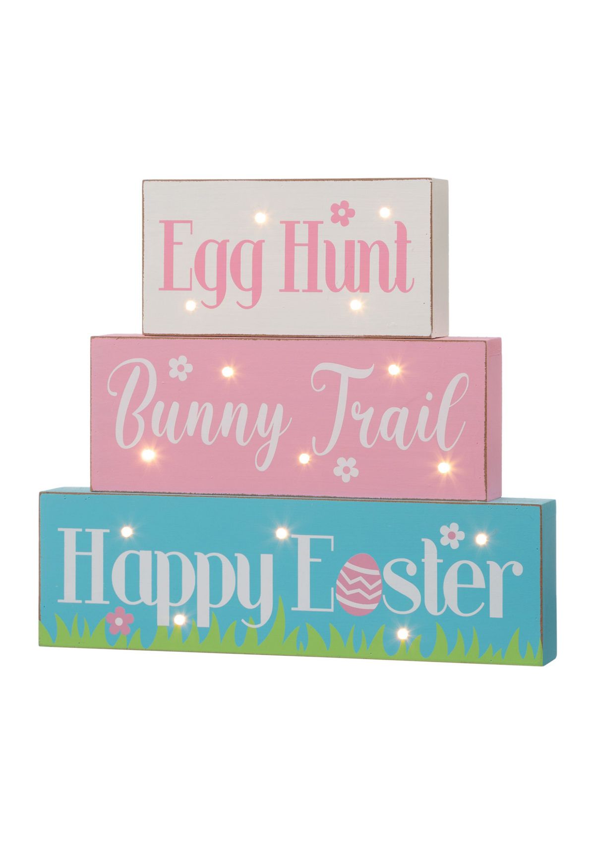 Glitzhome Easter LED Lighted Wooden/Metal Block Word Sign | Belk