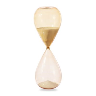 Glitzhome Modern Double-layered Amber Hourglass with White Sand, 30 ...