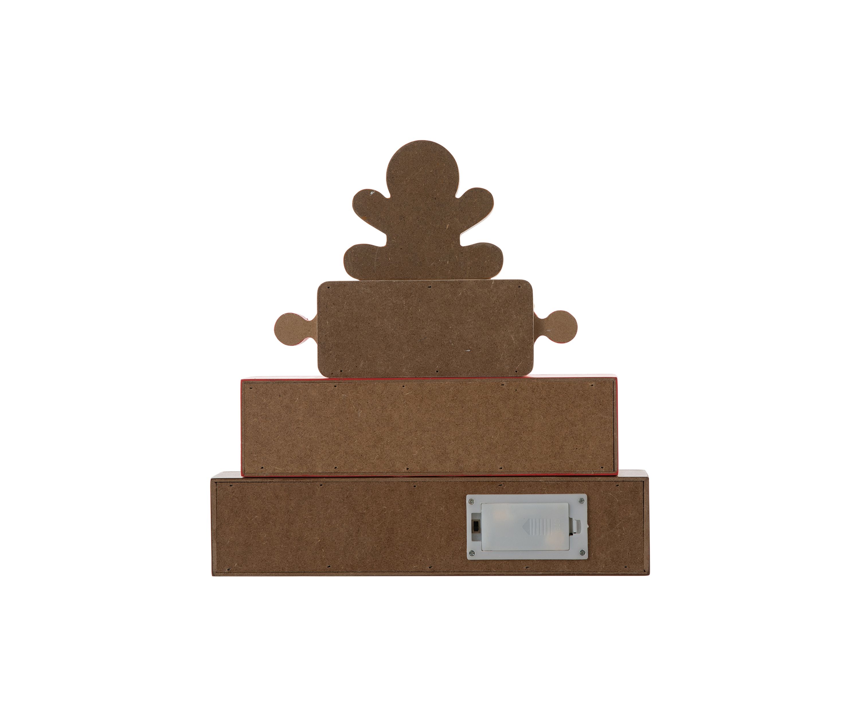 Glitzhome Lighted Wooden Christmas Gingerbread Man Block Table Decor | Belk