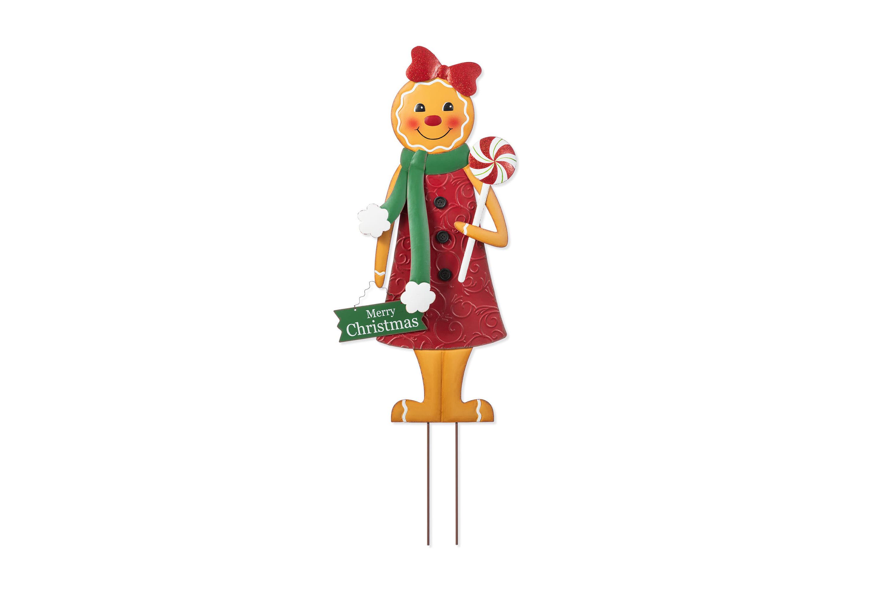 Glitzhome 36"H Metal Christmas Gingerbread Man Yard Stake(KD) | Belk