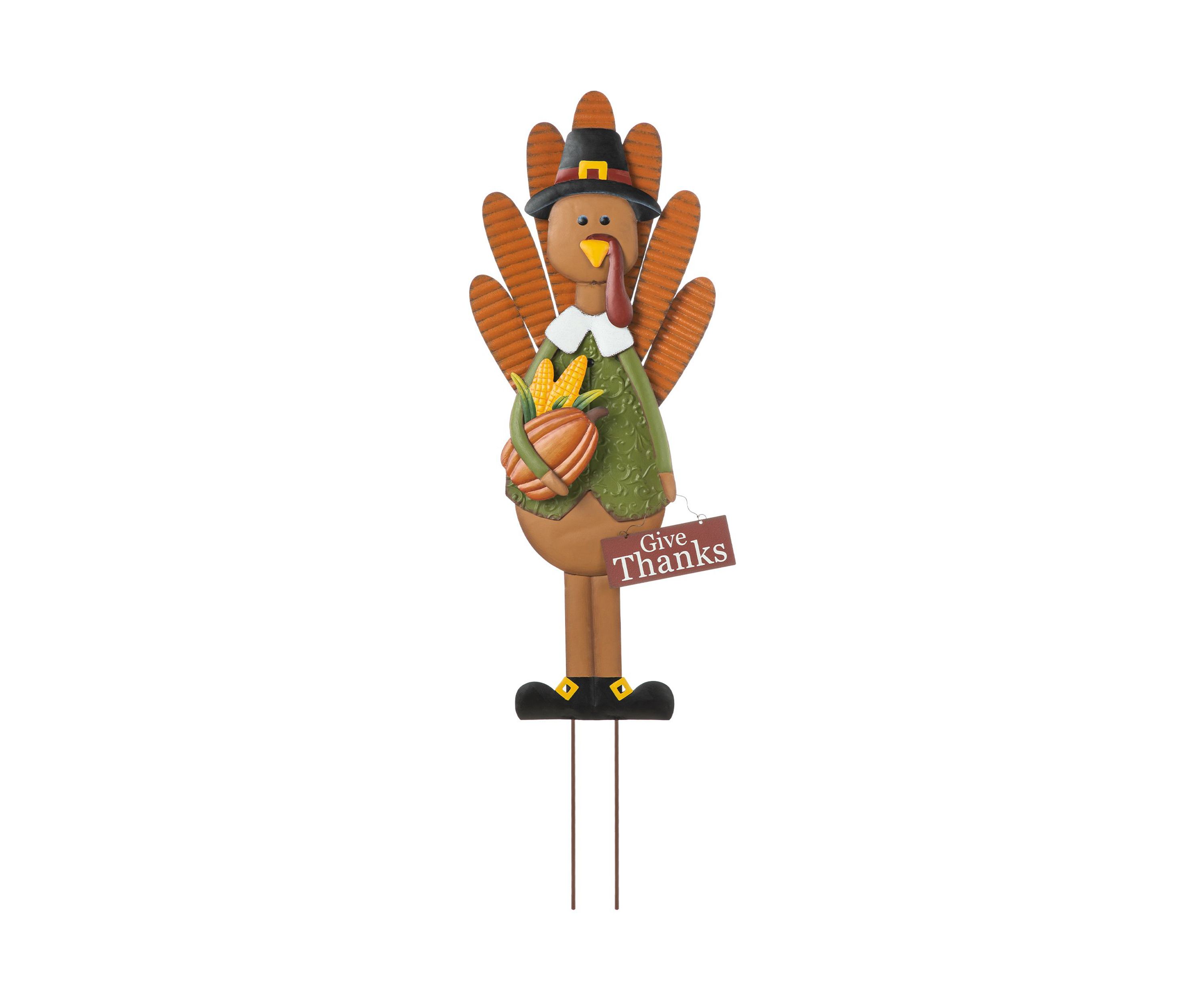 Glitzhome Thanksgiving Metal Turkey Yard Stake, Standing Decor or ...