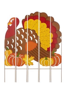 Glitzhome Thanksgiving Metal Turkey Combo Yard Stake or Hanging Decor ...