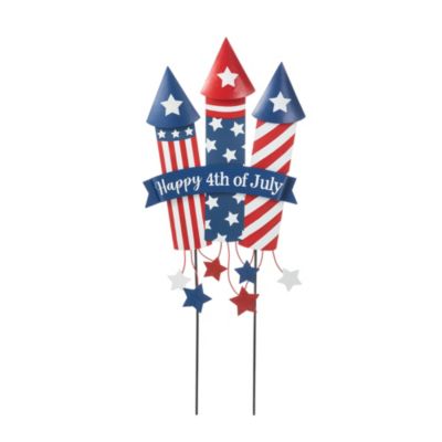Glitzhome 30"H Patriotic/ Americana Firecracker Yard Stake or Wall ...