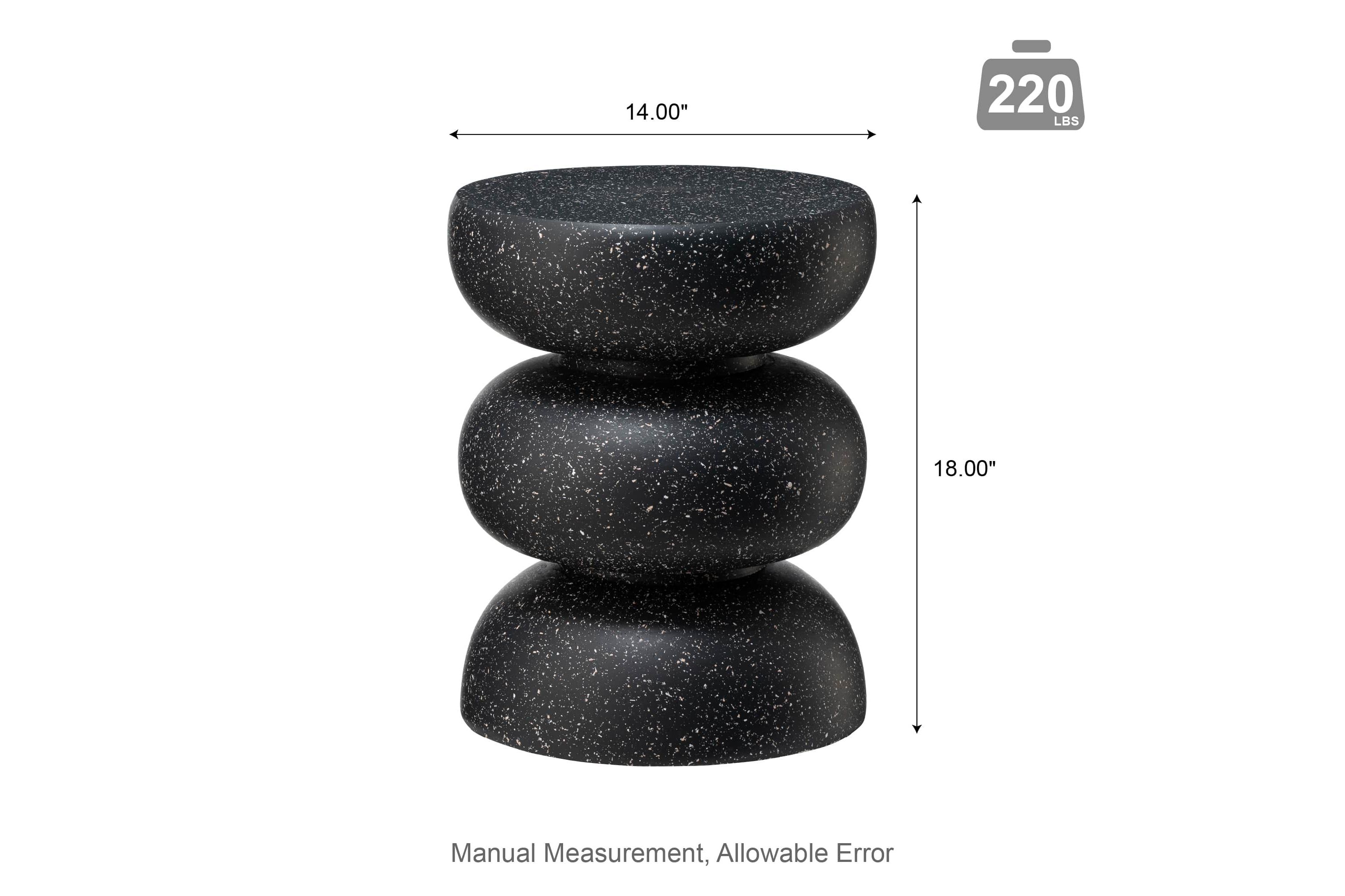 Glitzhome 18"H Multi-functional MGO Faux Terrazzo Garden Stool or ...