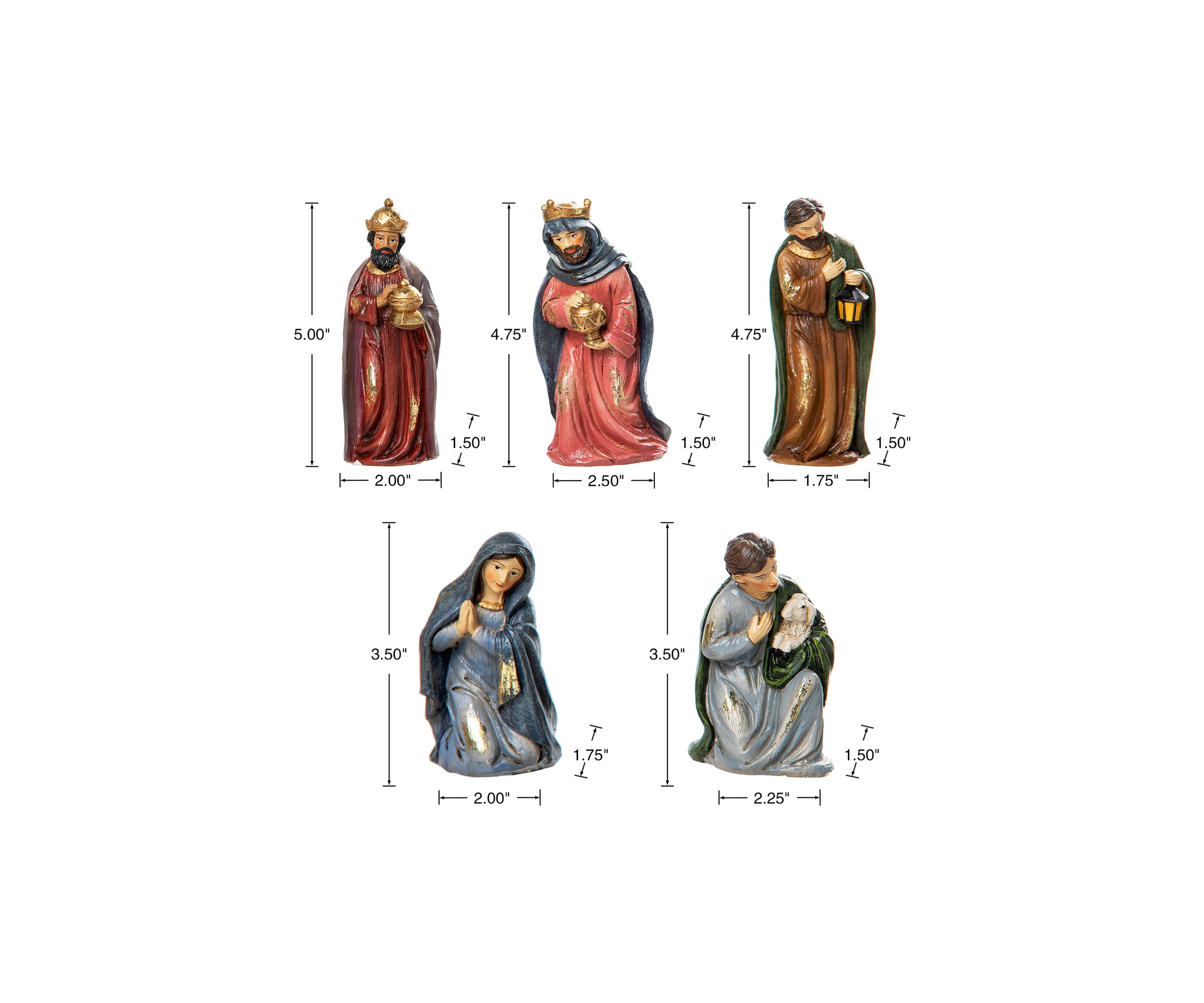 Glitzhome 11 Piece Multi-Colored Resin Nativity Figurine Set | Belk