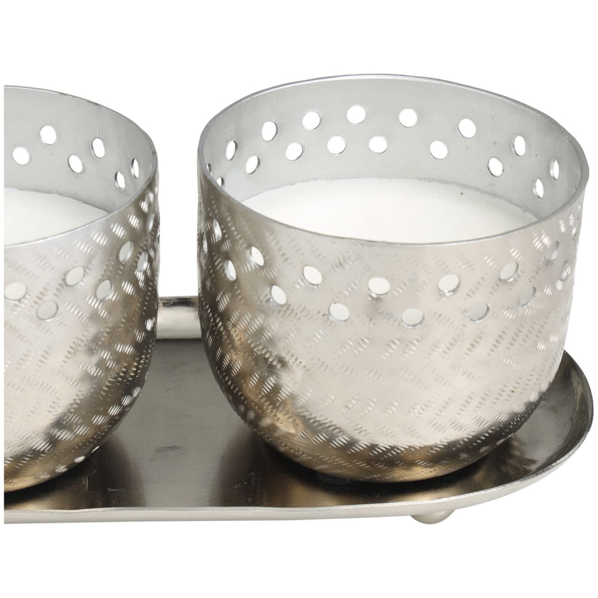 Cosmoliving by Cosmopolitan Modern Metal Candle - Set of 2 | Belk