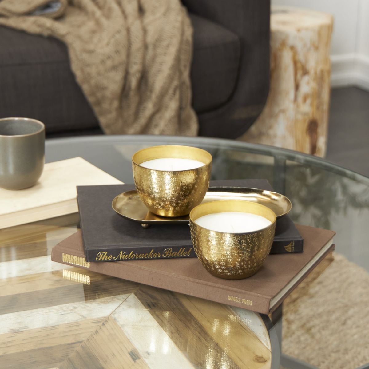 Cosmoliving by Cosmopolitan Modern Metal Candle - Set of 2 | Belk