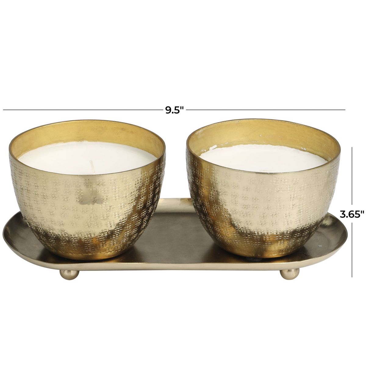Cosmoliving by Cosmopolitan Modern Metal Candle - Set of 2 | Belk