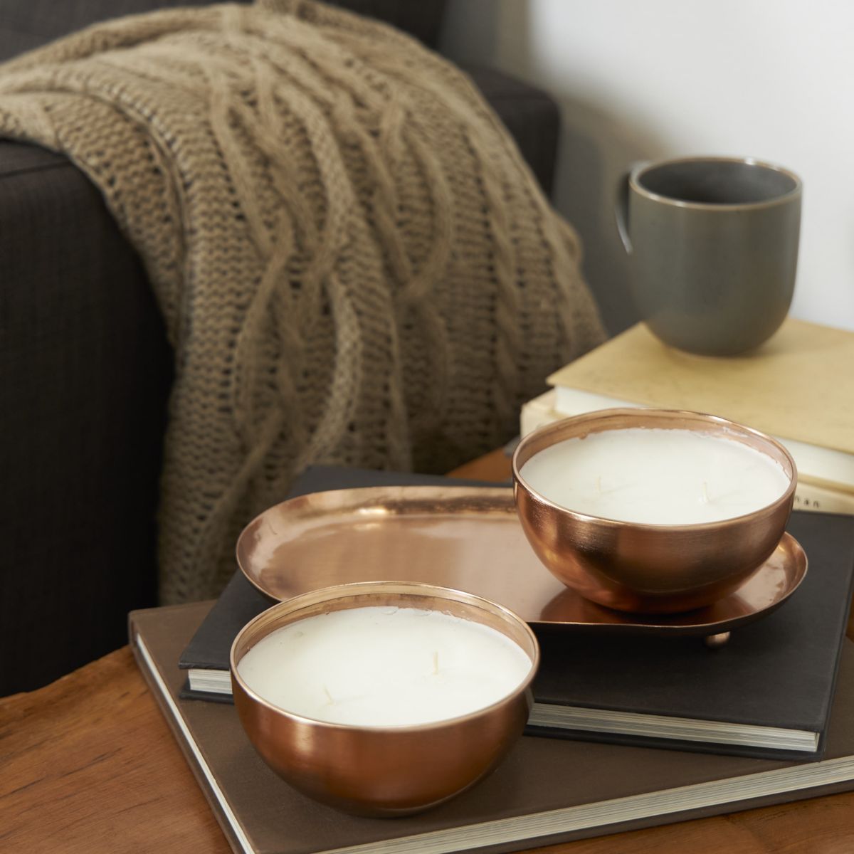 Cosmoliving by Cosmopolitan Modern Metal Candle - Set of 2 | Belk