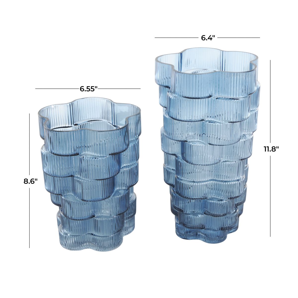 Monroe Lane Modern Glass Vase - Set of 2 | Belk