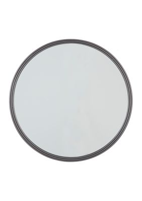 Monroe Lane Round Triple Rimmed Silver Metal Wall Mirror, 32 in x 32 in ...