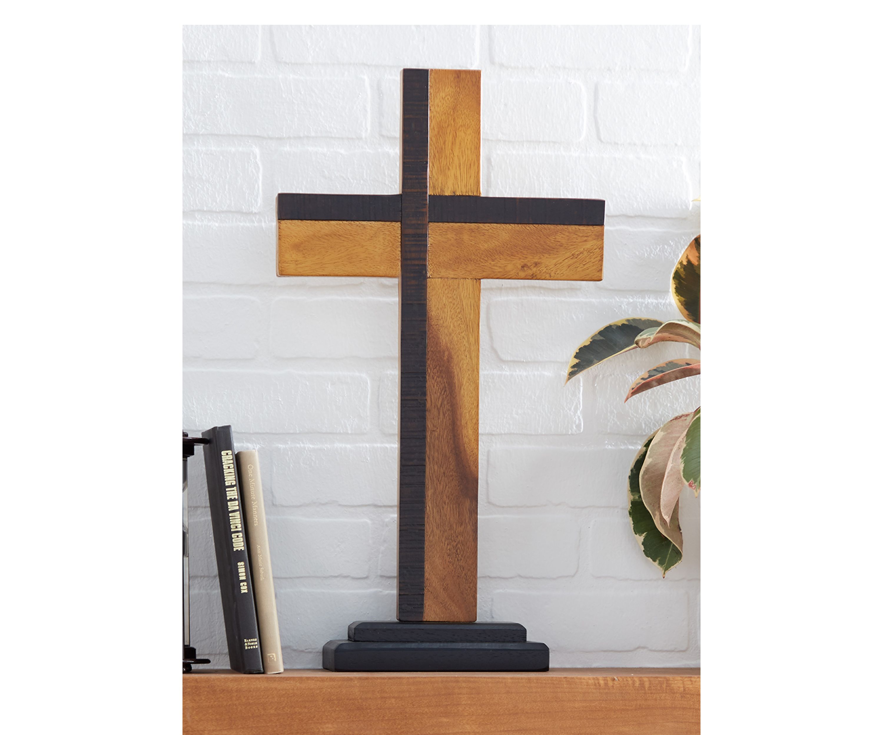 Monroe Lane Wood Natural Cross Sculpture | Belk