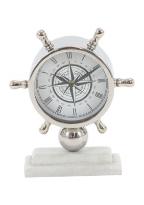 Monroe Lane Coastal Stainless Steel Metal Clock | belk