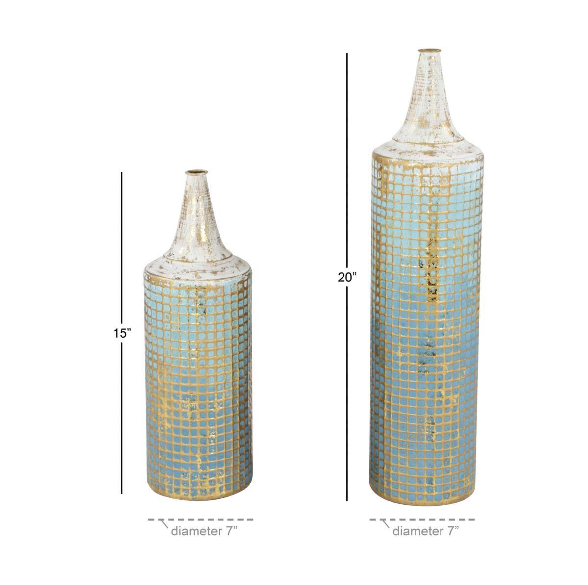 Monroe Lane Rustic Metal Vase - Set of 2 | Belk