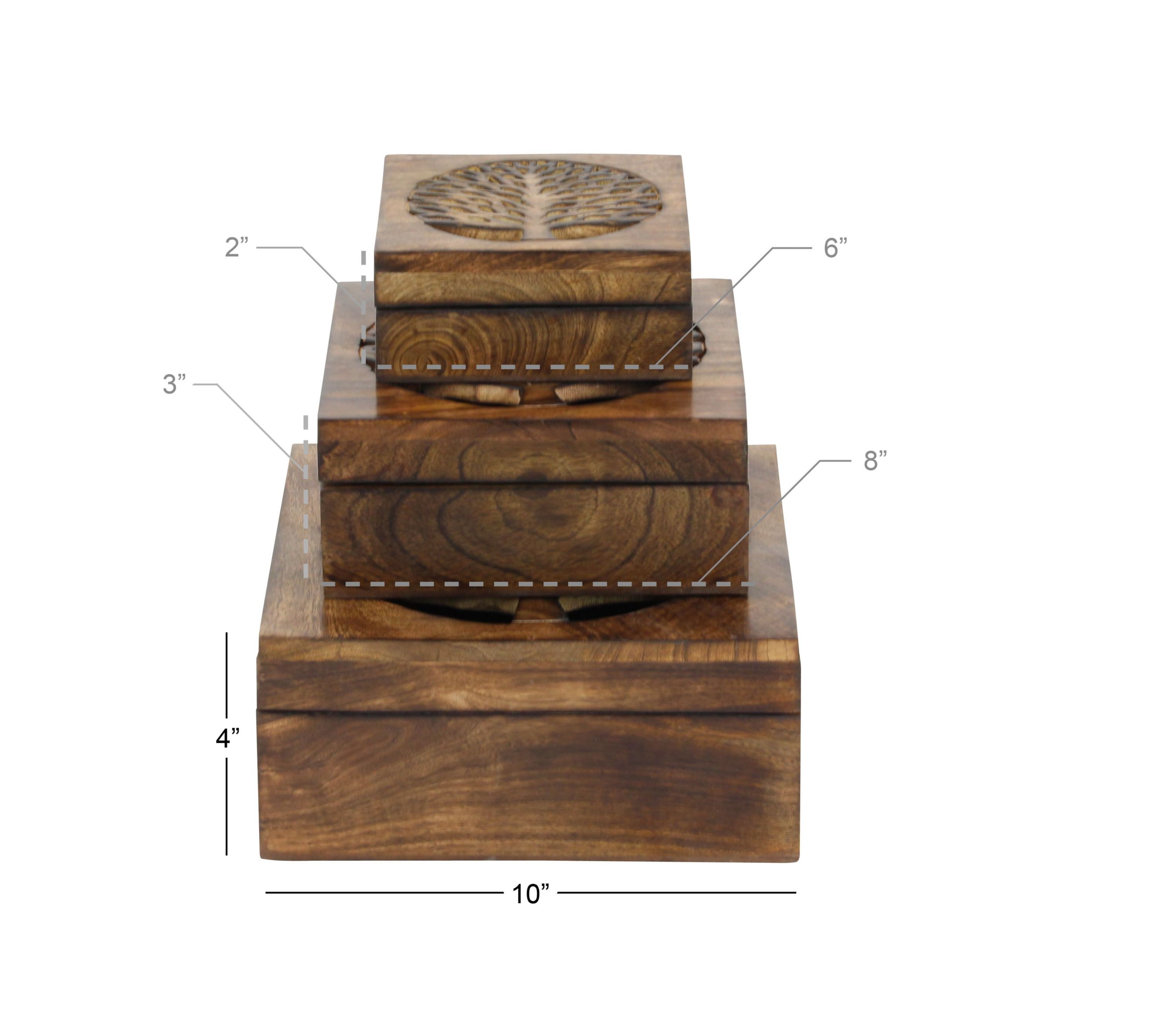 Monroe Lane Farmhouse Wood Box - Set of 3 | Belk