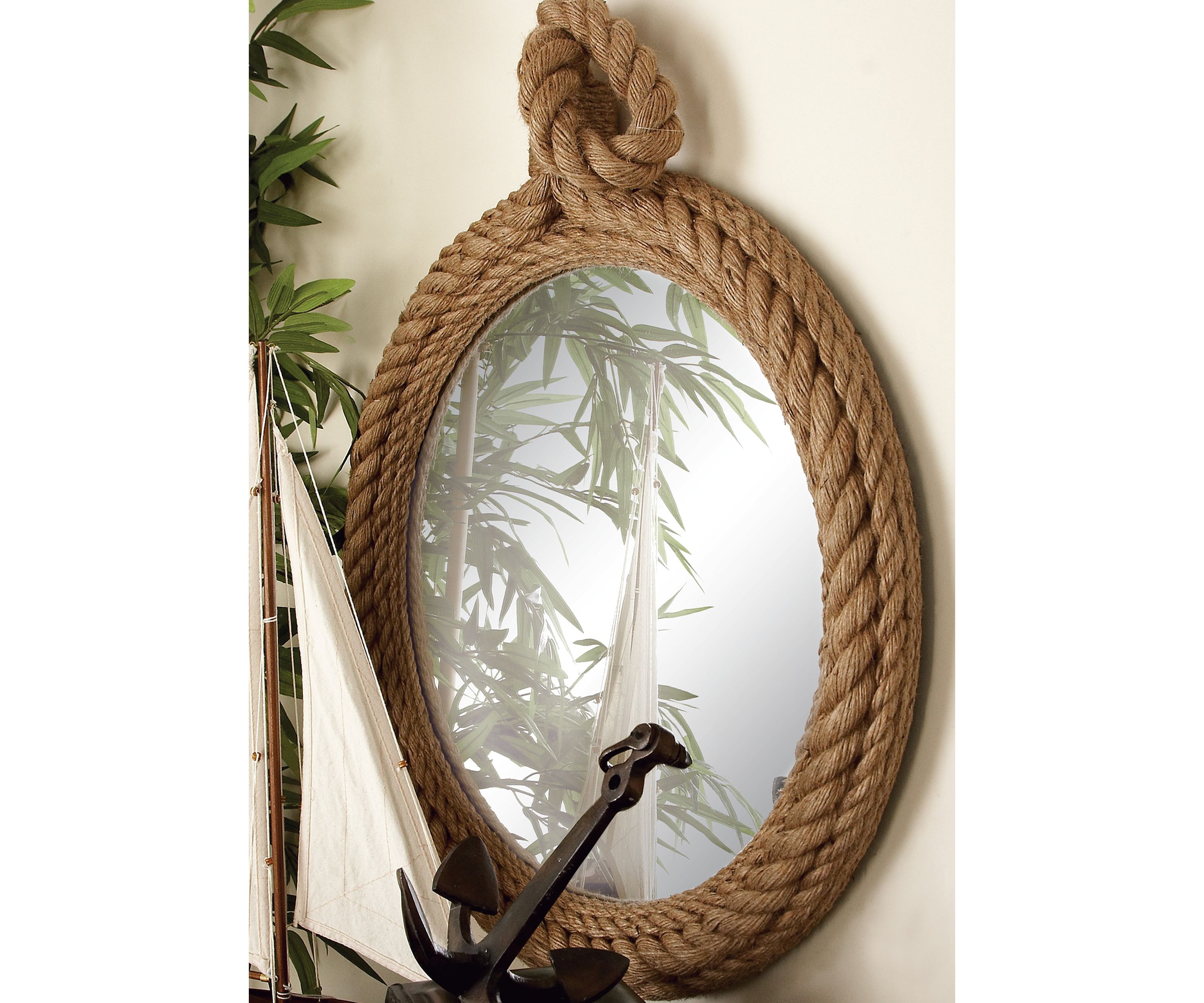 Monroe Lane Coastal Jute Rope Wall Mirror | Belk