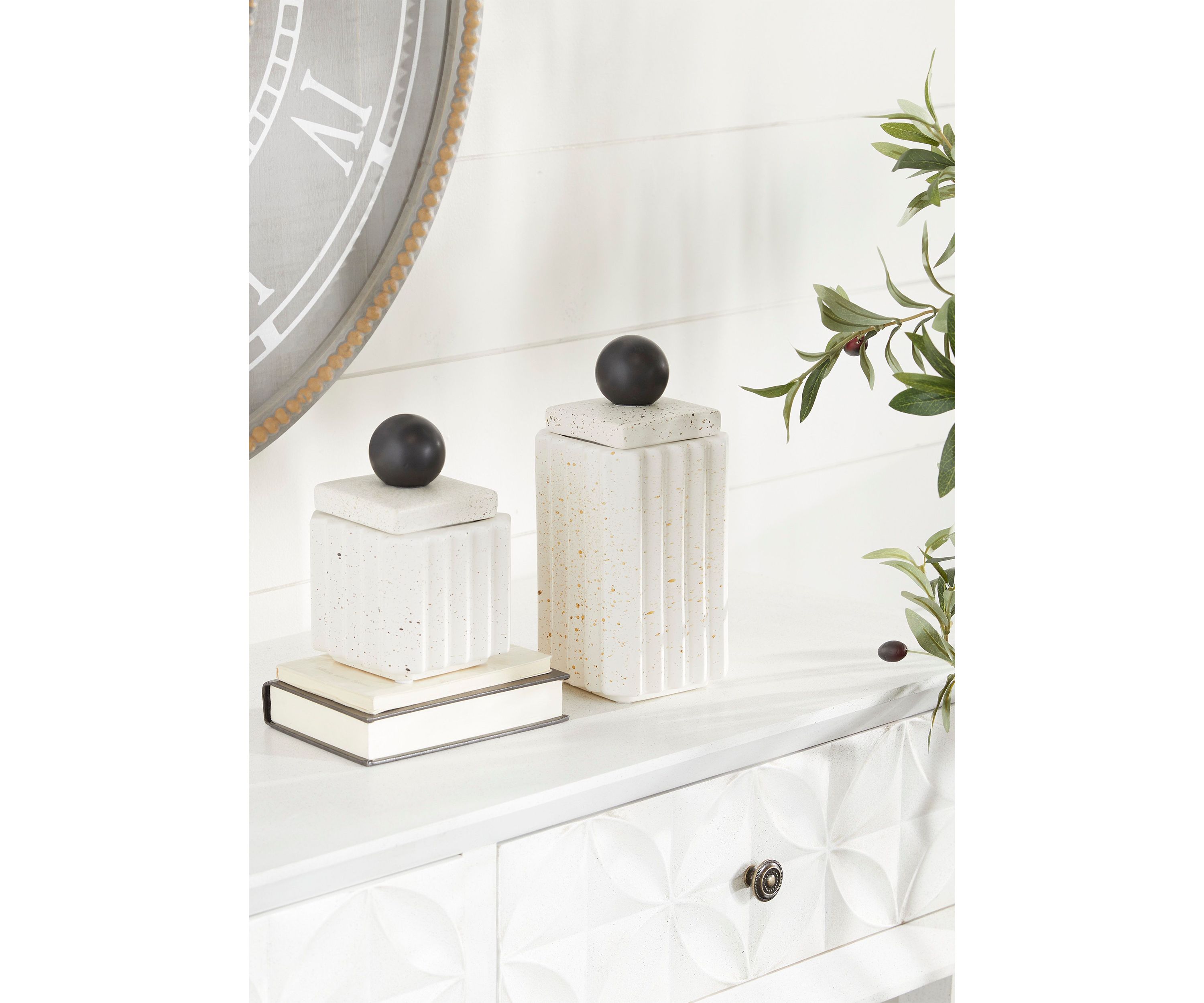 Monroe Lane Contemporary Ceramic Decorative Jars - Set of 2 | Belk