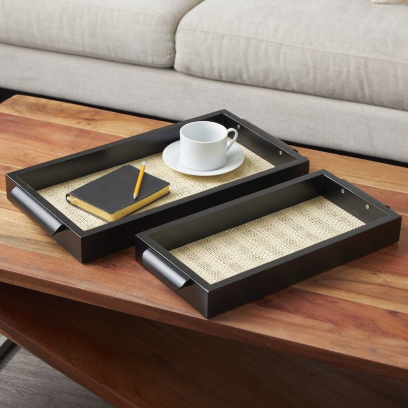 Monroe Lane Bohemian Wooden Tray - Set of 2 | Belk
