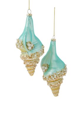 Joyland Conch Shell Ornaments - Set of 2 | belk